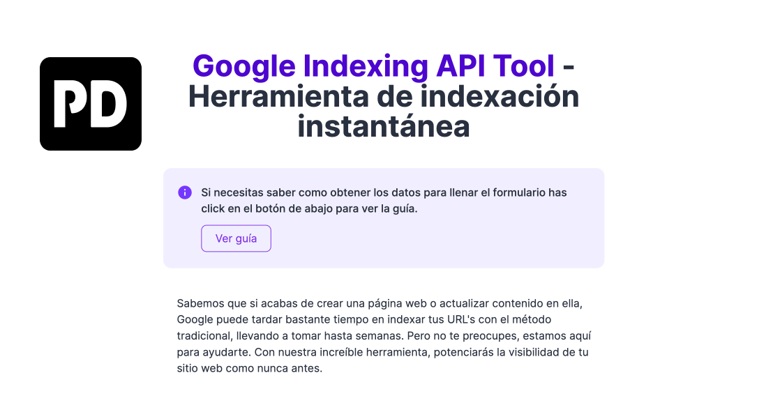Interfaz de Google Indexing API | PilotoDev