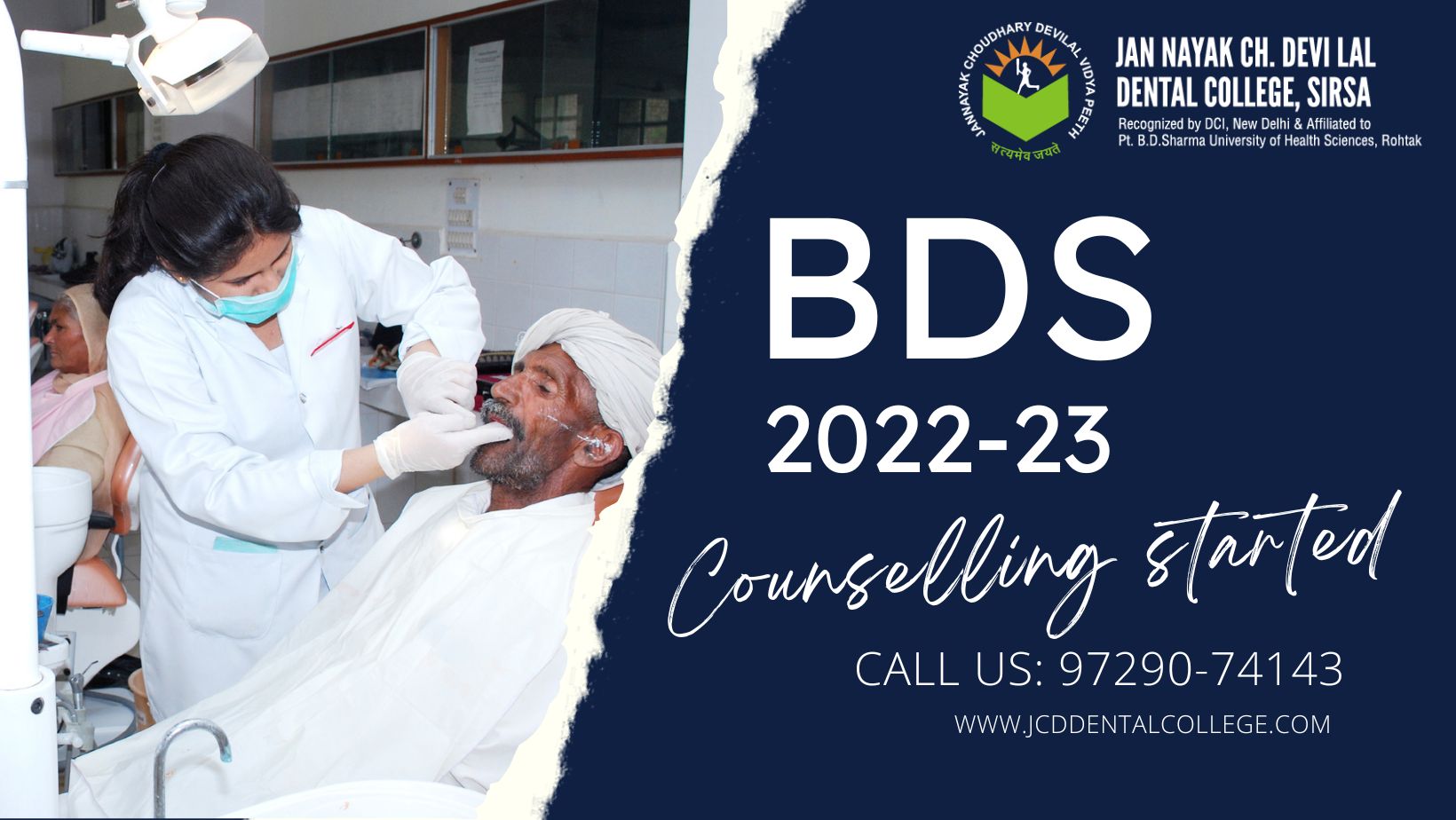 BDS Counselling for admission to BDS 2022-23 - JCD Dental College