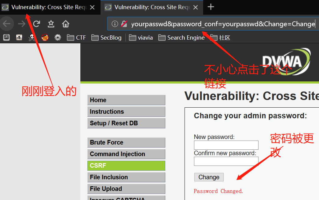 DVWA-CSRF | Ahodor'Via