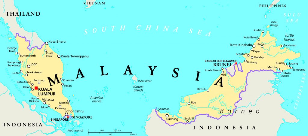 Malaysia Political Map - AOB Travel
