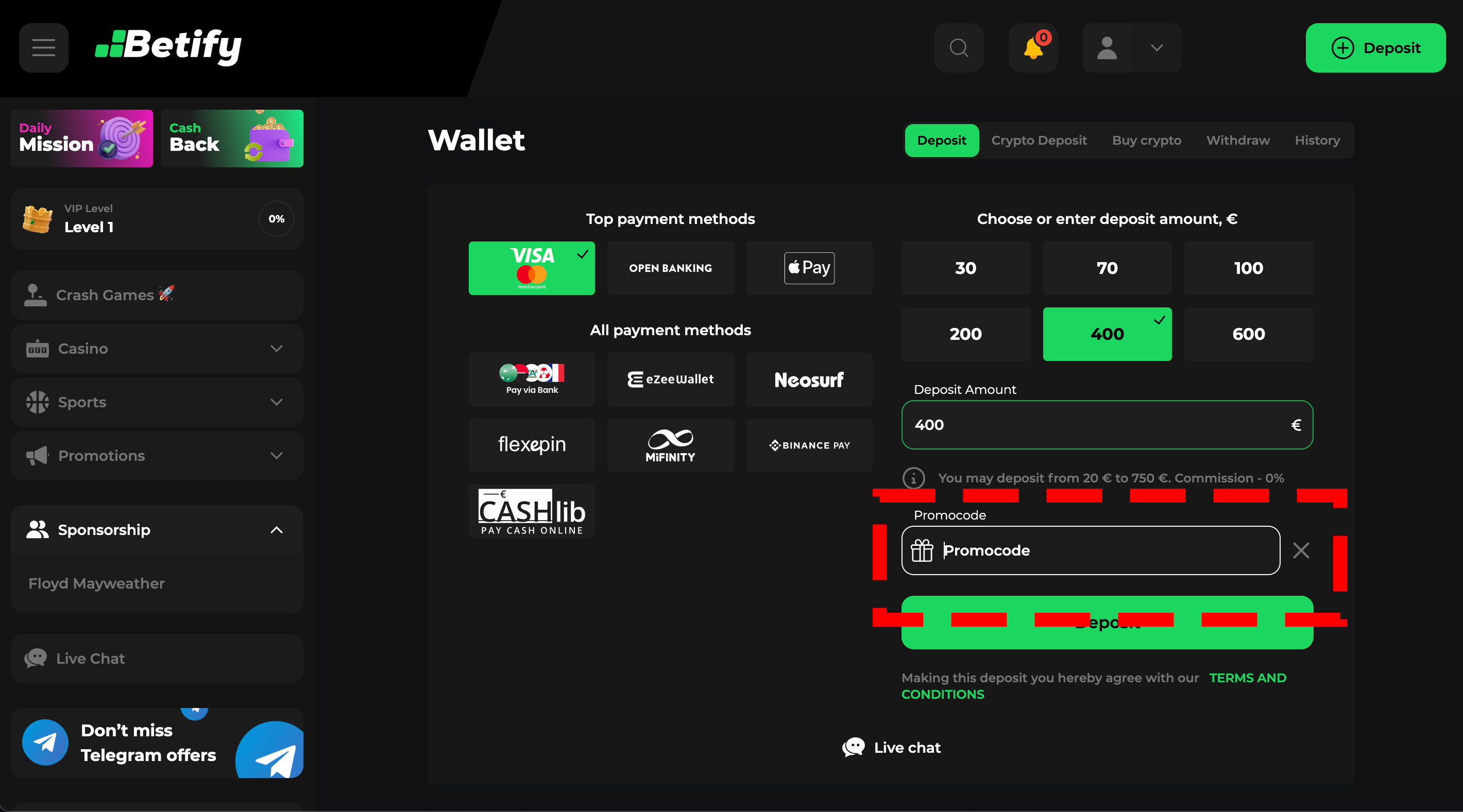 Betify Promo Code >> Official promotional offers