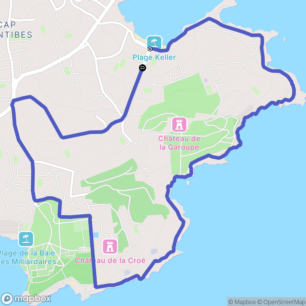 Sublime plage de la Garoupe sur le sentier du littoral d'Antibes