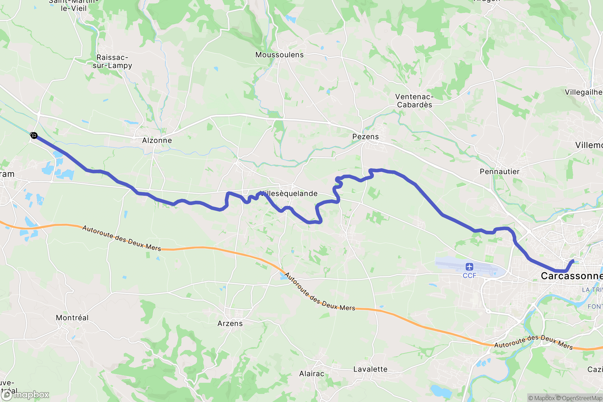 Canal du Midi Bram > Carcassonne et Carcassonne > Bram