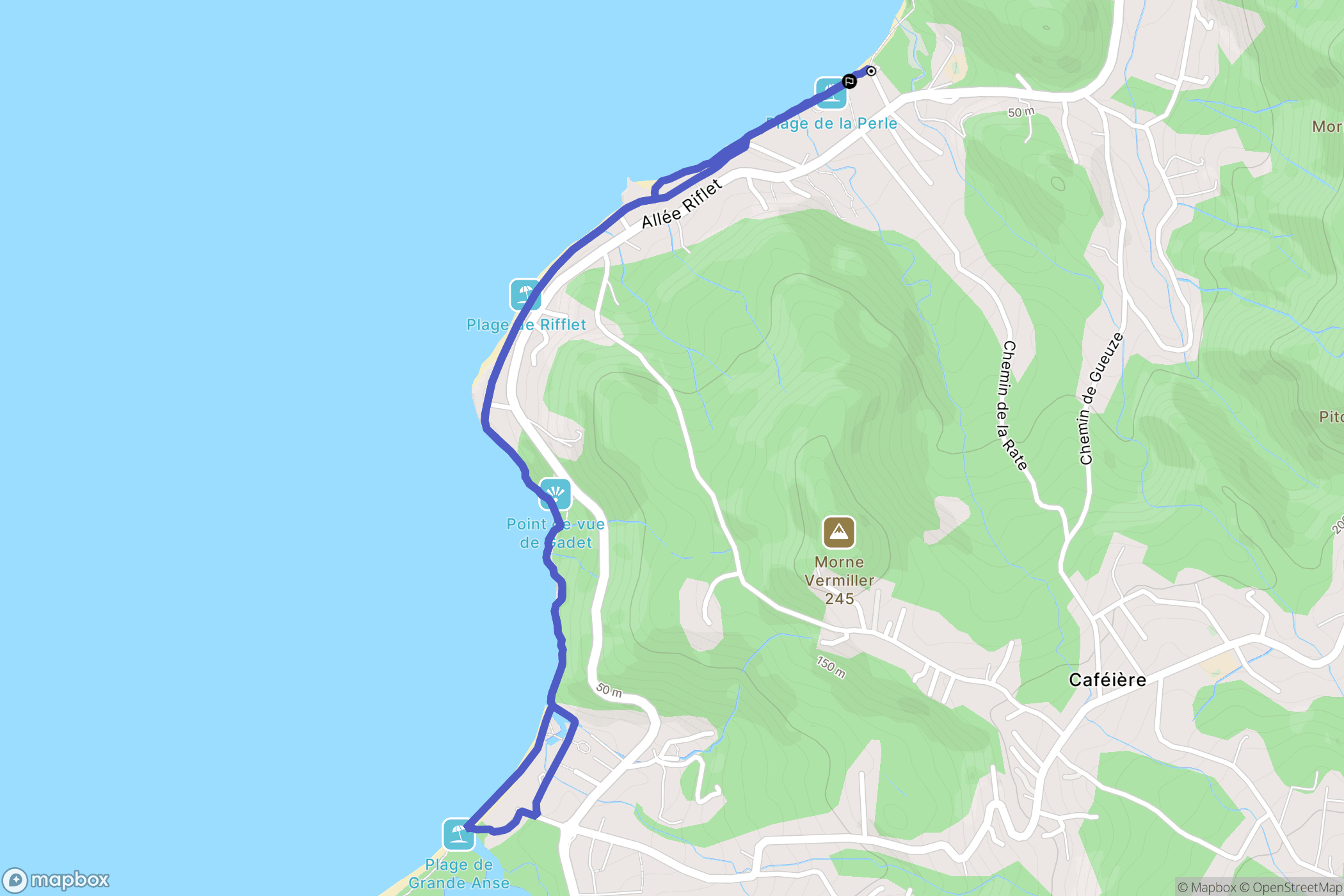 Promenade sur la plage, entre Grande Anse et Anse Rifflet