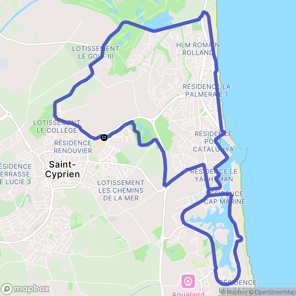 Boucle de Saint-Cyprien par son port et ses plages