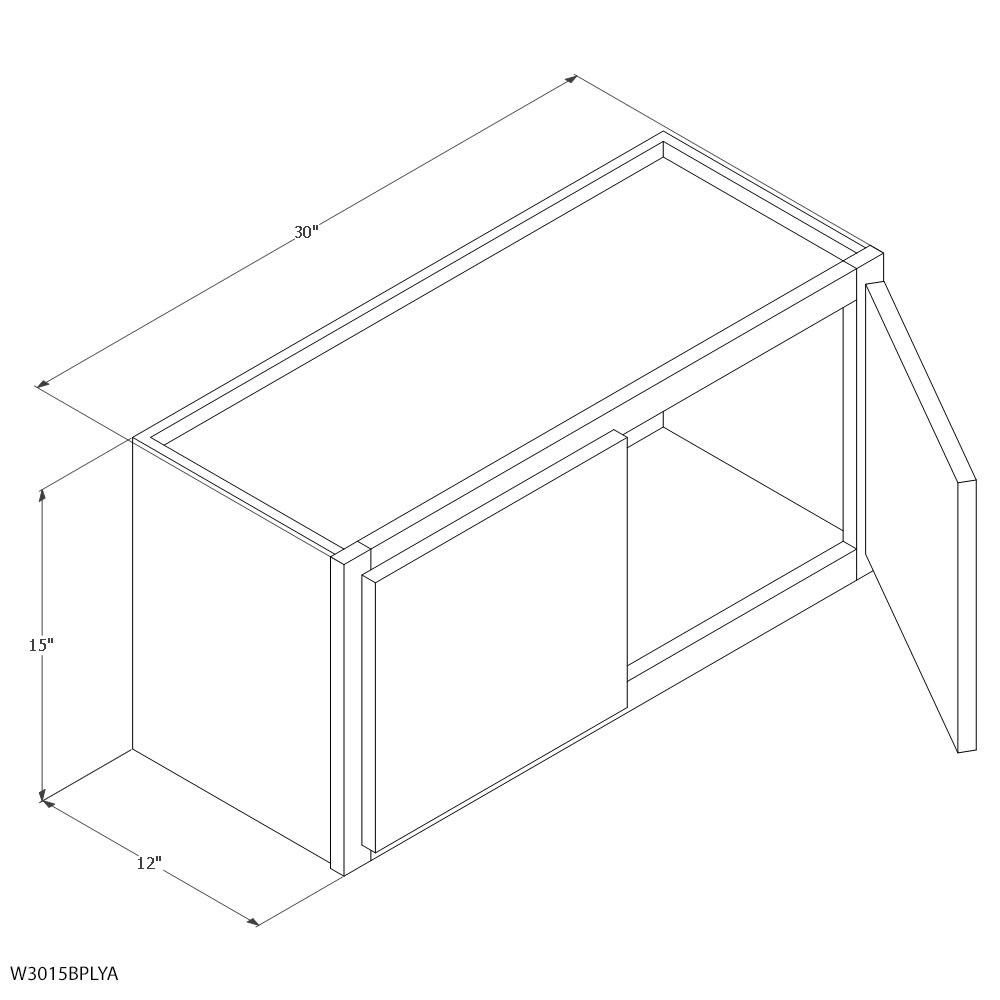 Smart Squire Slate Gray Shaker 30" x 15" Wall Cabinet | Home Outlet