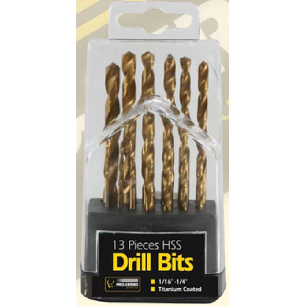 13-Piece Titanium Drill Bit Set | Home Outlet 13-Piece Titanium Drill Bit Set | Home Outlet