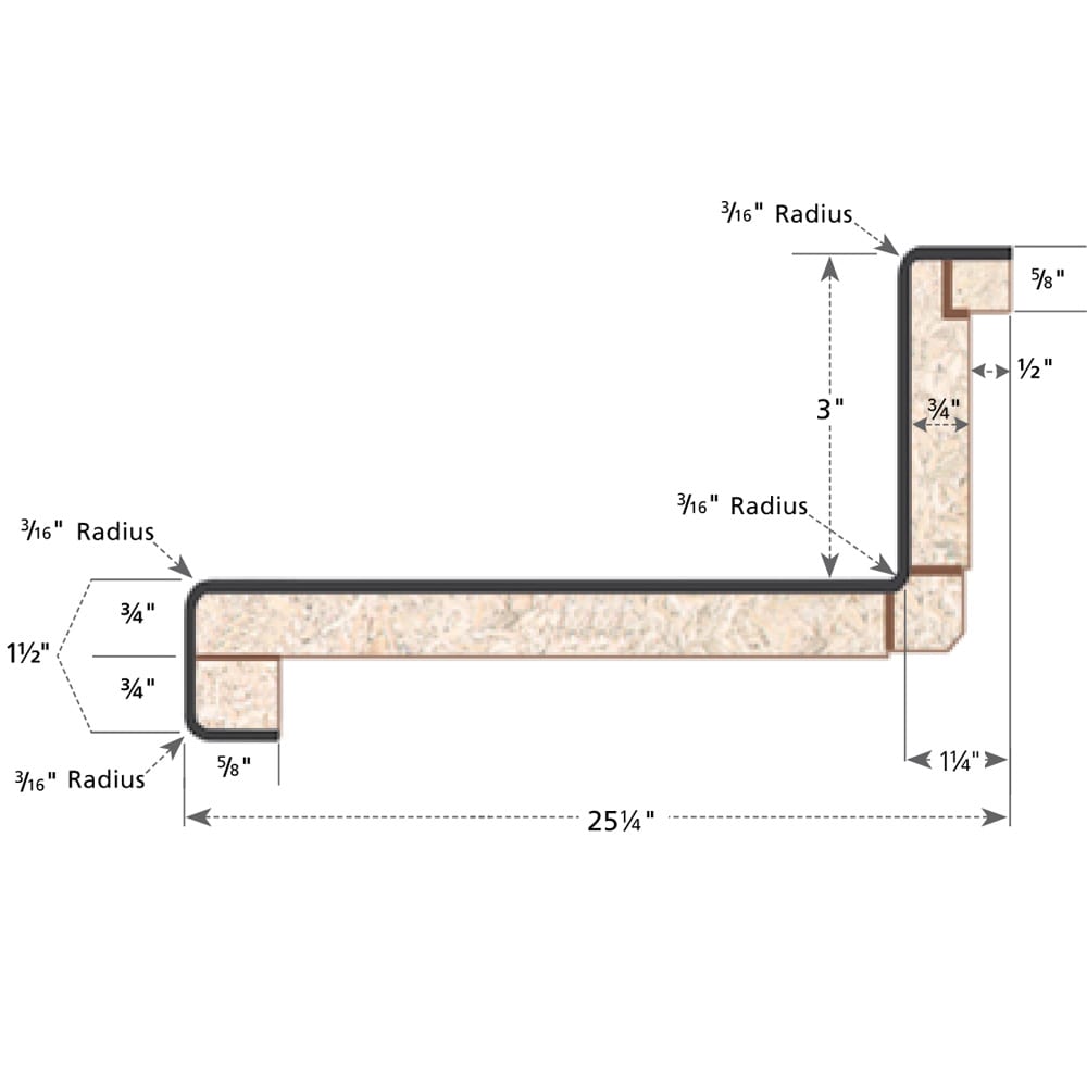 Dolce Vita 8' Laminate Countertop (Left Miter) - VTI | Home Outlet