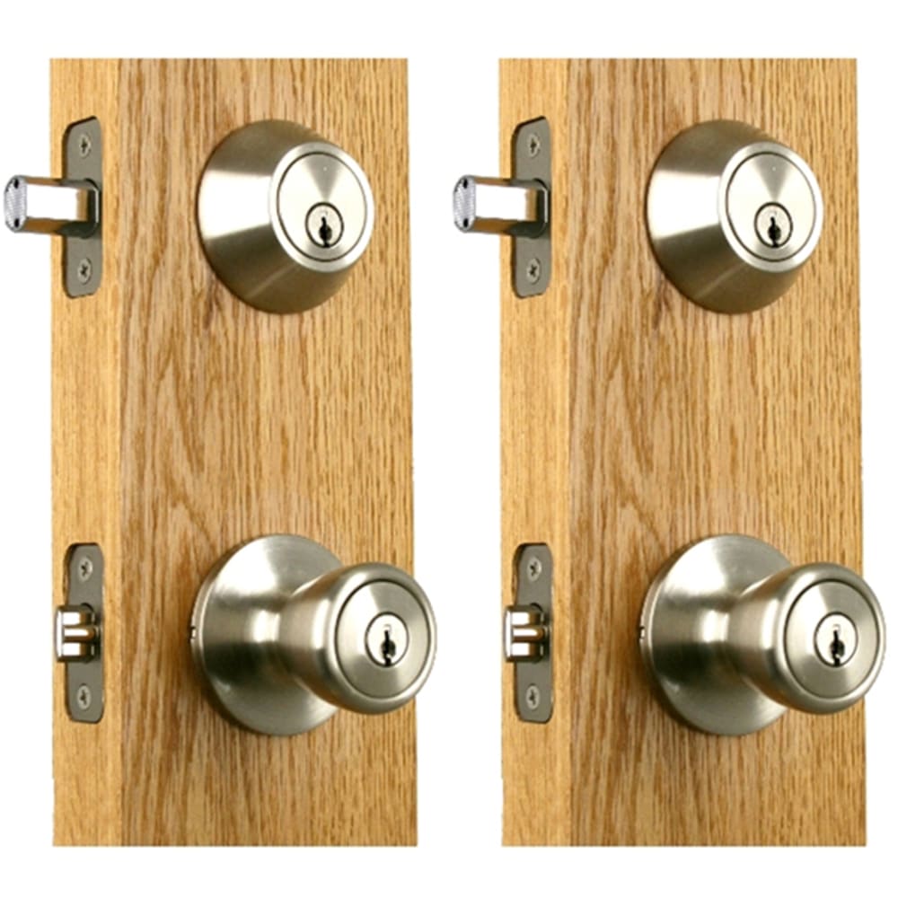 Double Combo Tulip Lockset, Satin Nickel | Home Outlet