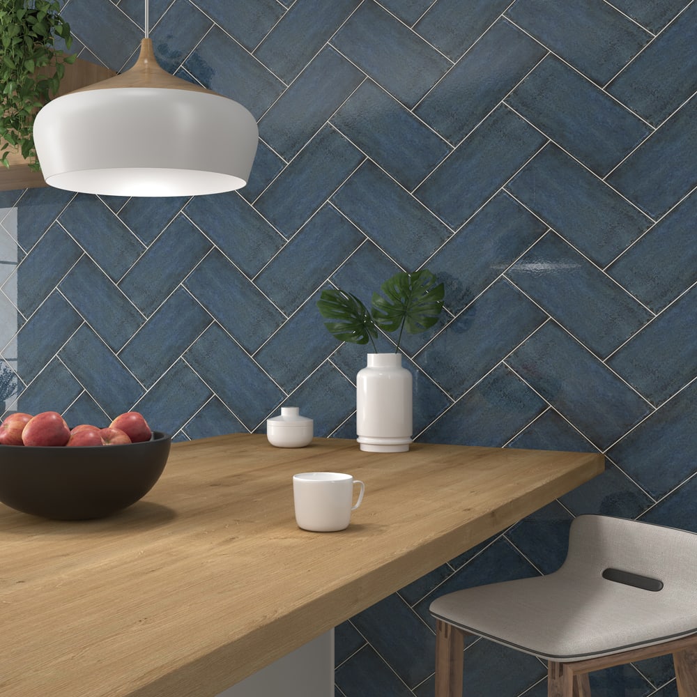 Catania Blue 6x12 Ceramic Wall Tile | Home Outlet