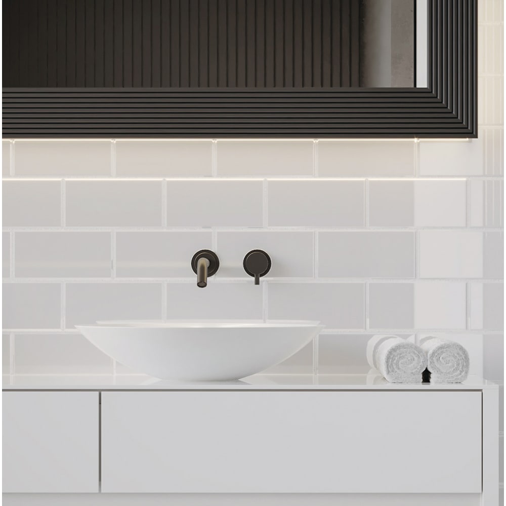 White Gloss 4” x 8” Ceramic Wall Tile | Home Outlet