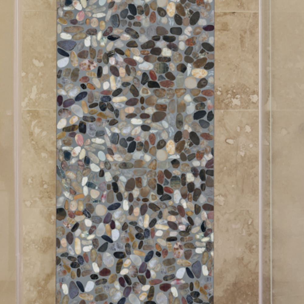 Zen Bora Wilderness Flat Polished Pebble 12" x 12" Mosaic | Home Outlet