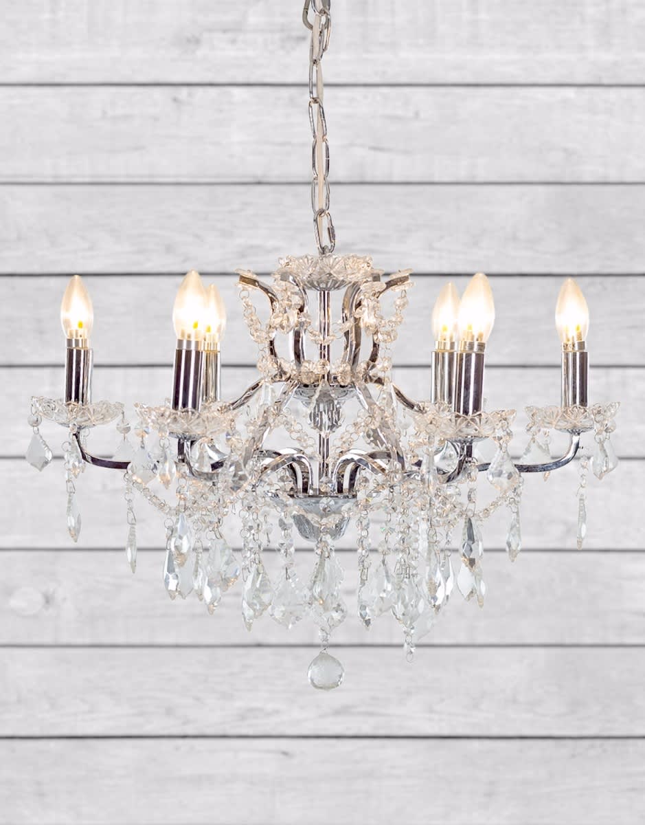 6 Branch Chrome Shallow Chandelier
