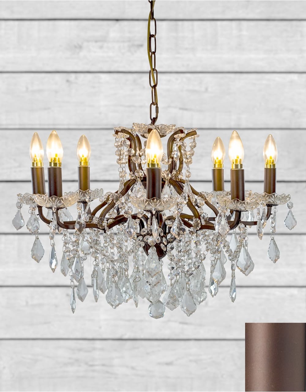 Medium 8 Branch Bronze Shallow Chandelier