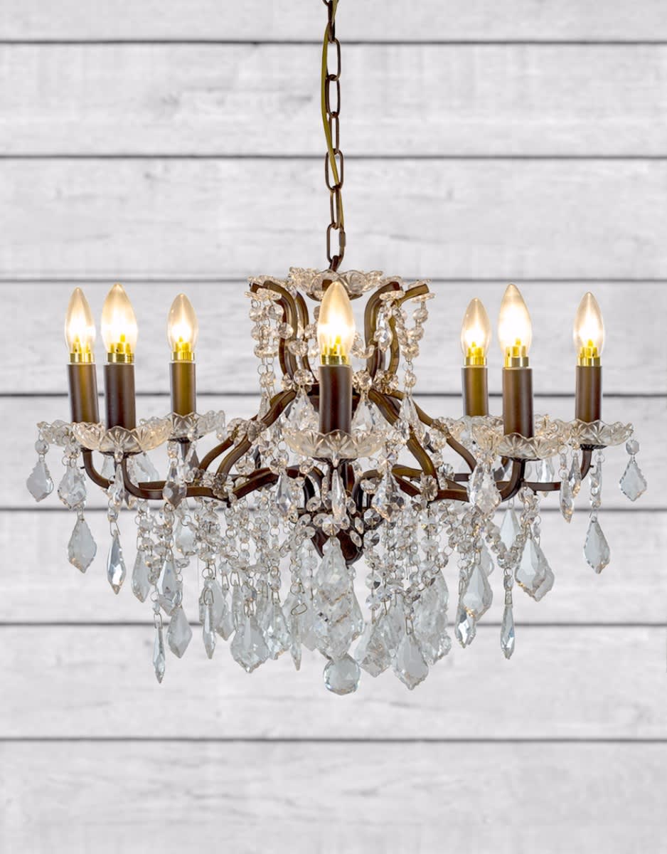 Medium 8 Branch Bronze Shallow Chandelier