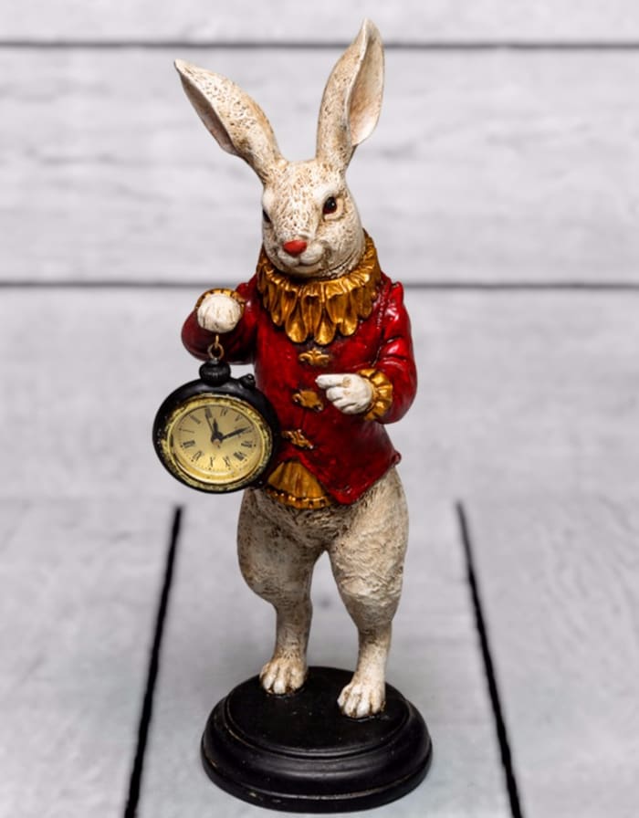 The White Rabbit Standing Clock Figure - Red