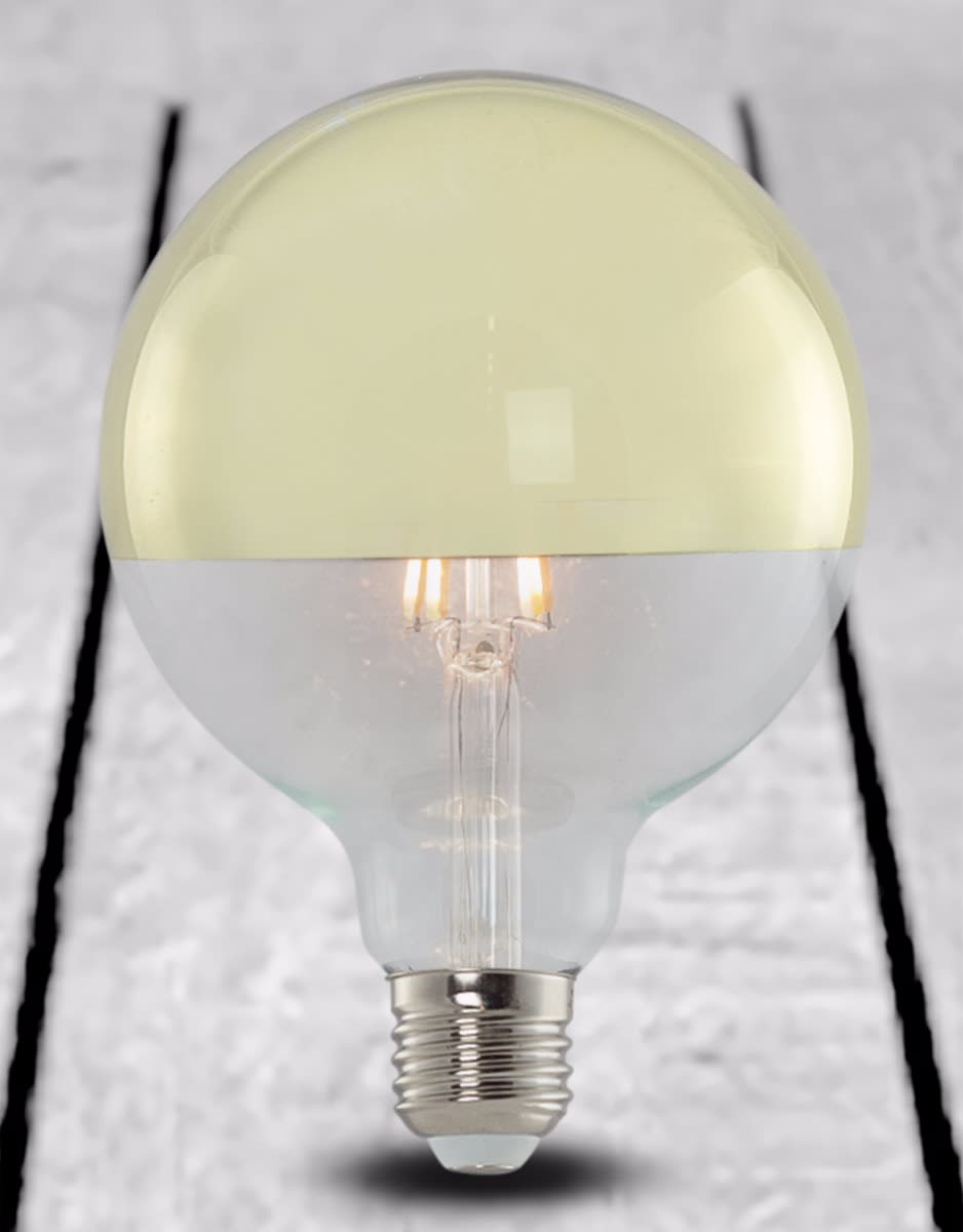 LED 3w Large Globe Retro Filament Bulb with Gold Crown (E27 Large ...