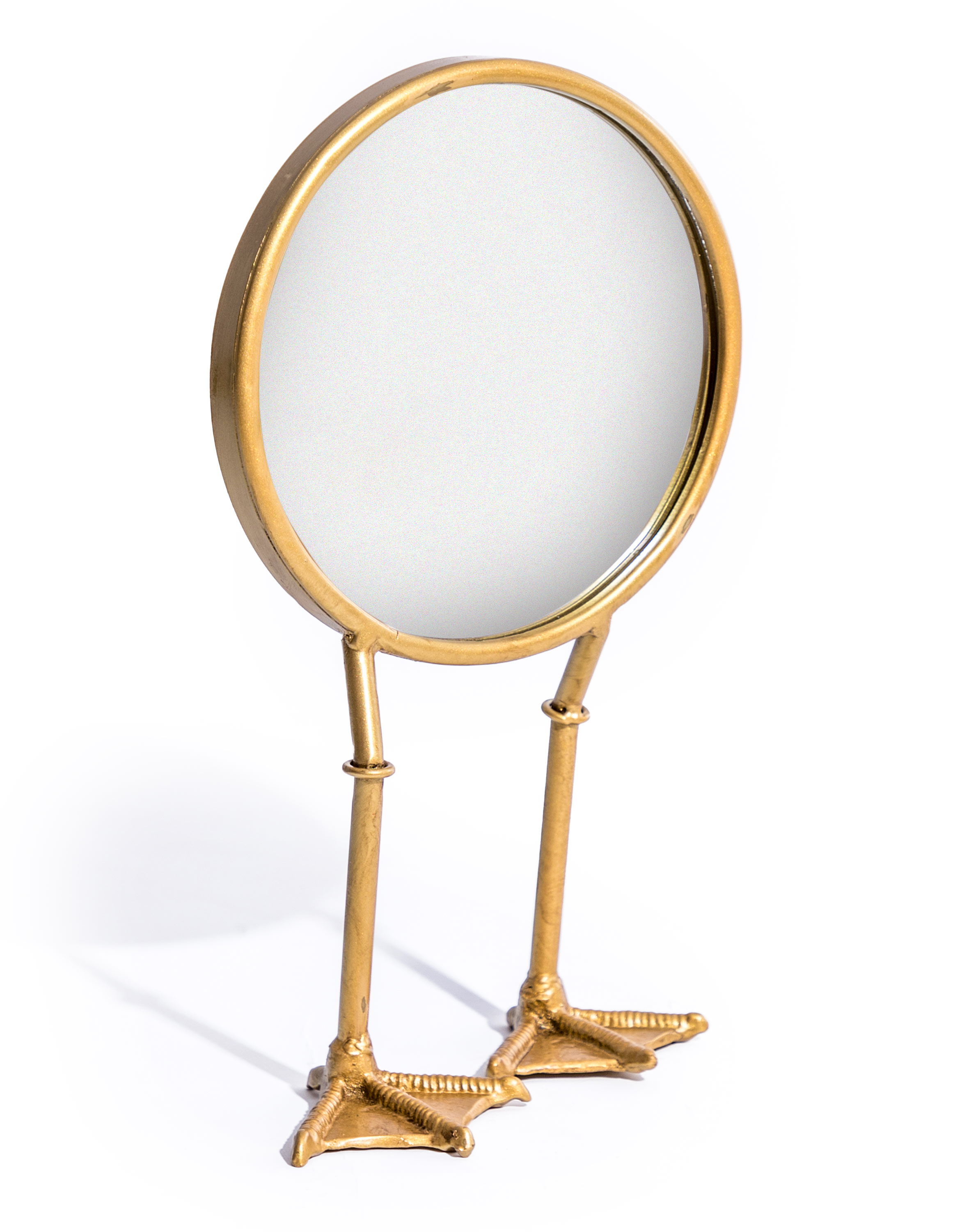 Distressed Gold Bird Legged Table Mirror