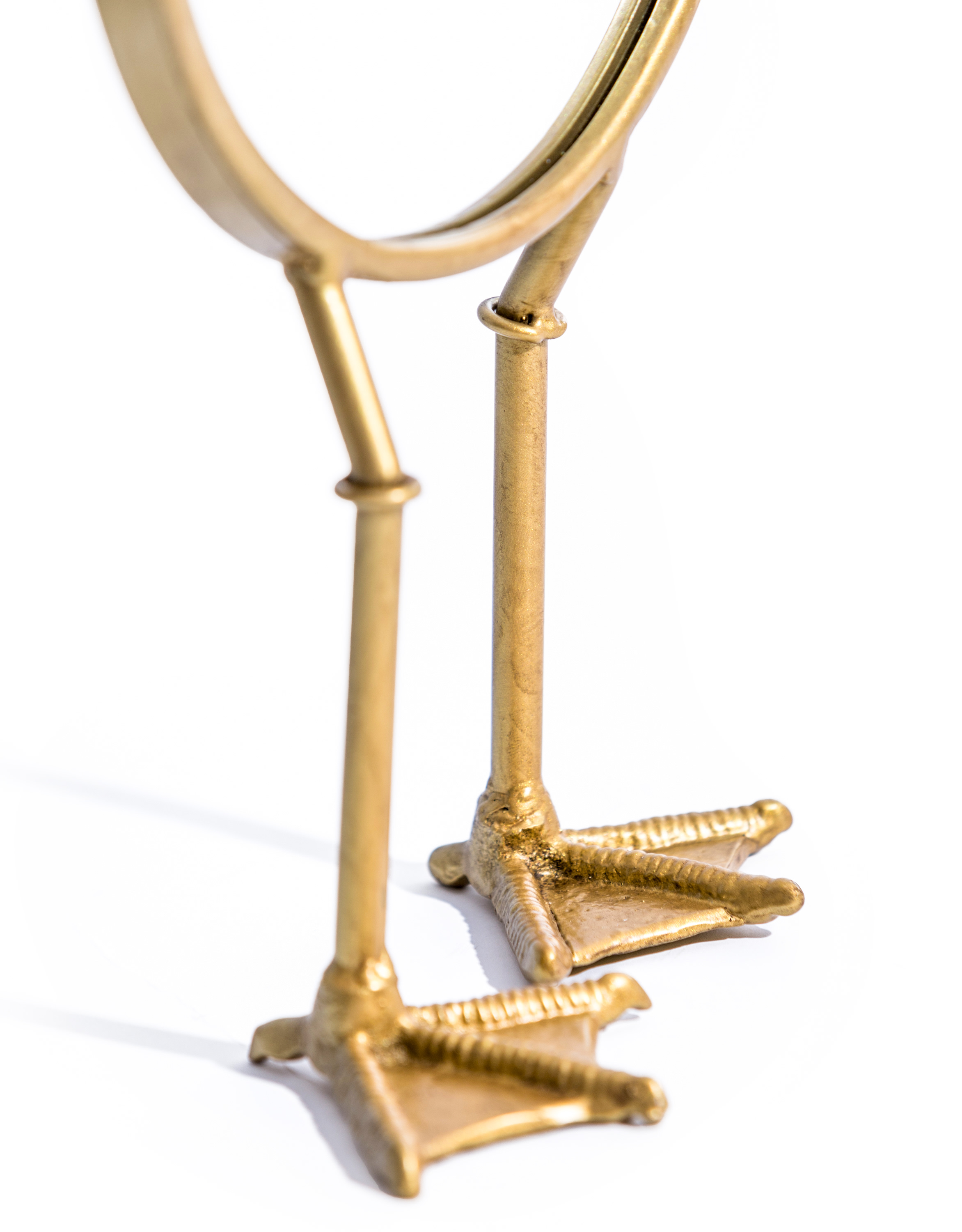 Distressed Gold Bird Legged Table Mirror