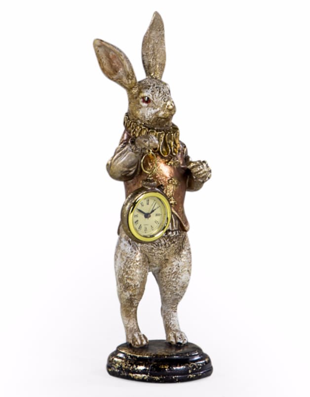 The White Rabbit Standing Clock Figure - Gold