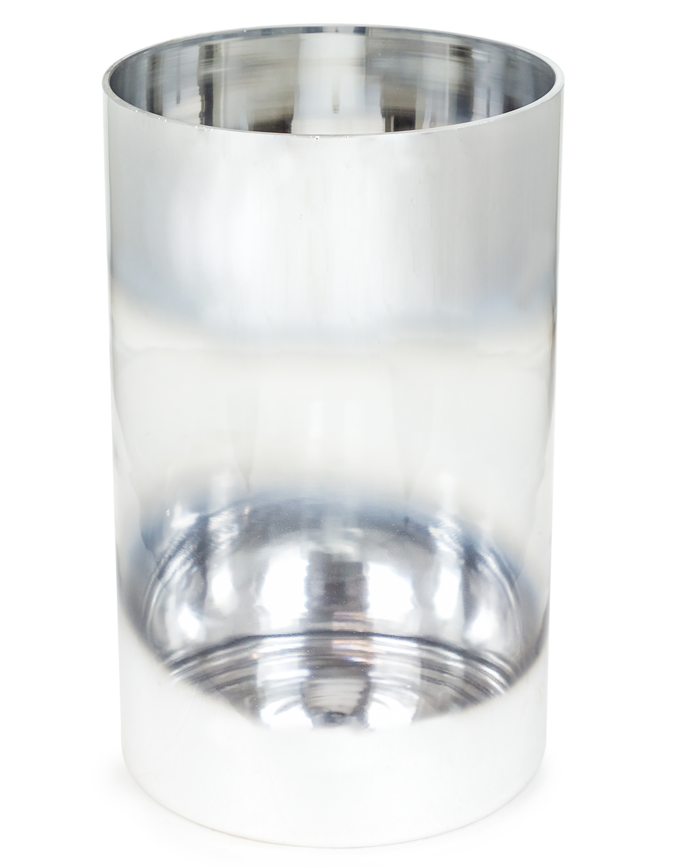 Large Silvered Round Glass Vase