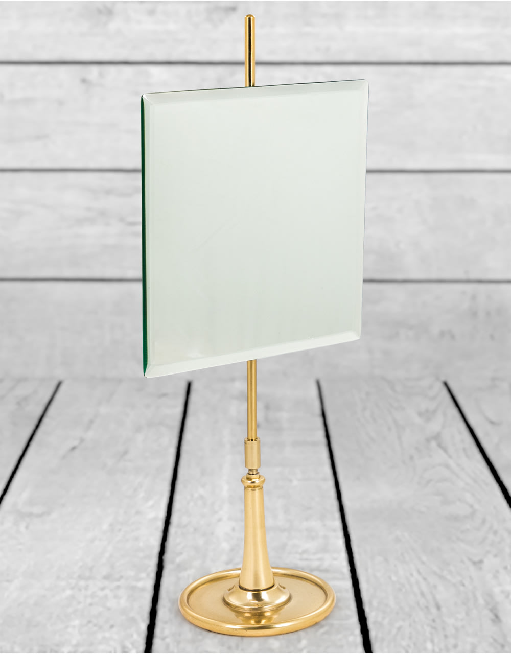 Square Table Mirror on Brass Stand