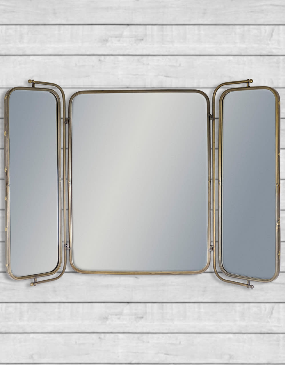 Industrial Large 3 Fold Wall Mirror