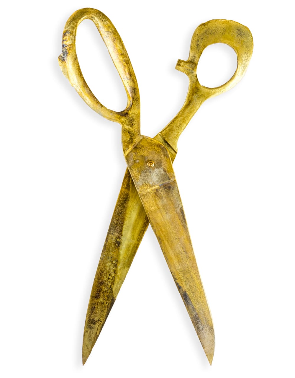 Large Antique Gold Aluminium Scissors Wall Decor