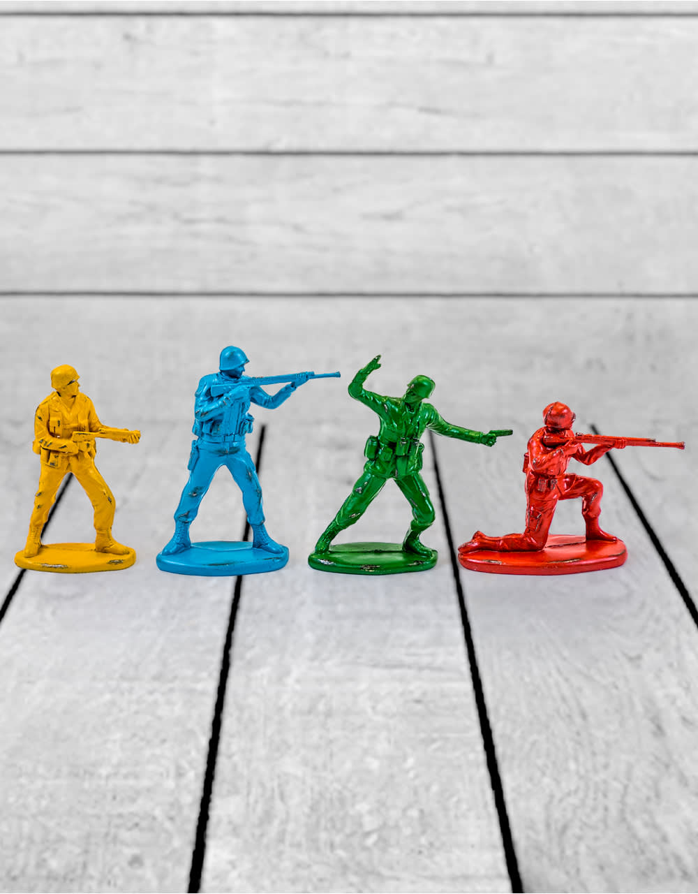 Set of 4 Classic Toy Soldier Coloured Figures