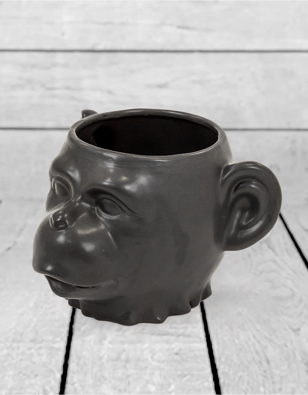 Black Ceramic Monkey Face Pot/Vase