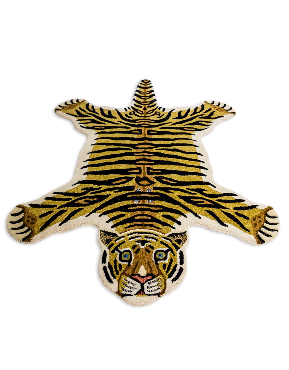 Hand Tufted Extra Large Tiger "Skin" Woollen Rug