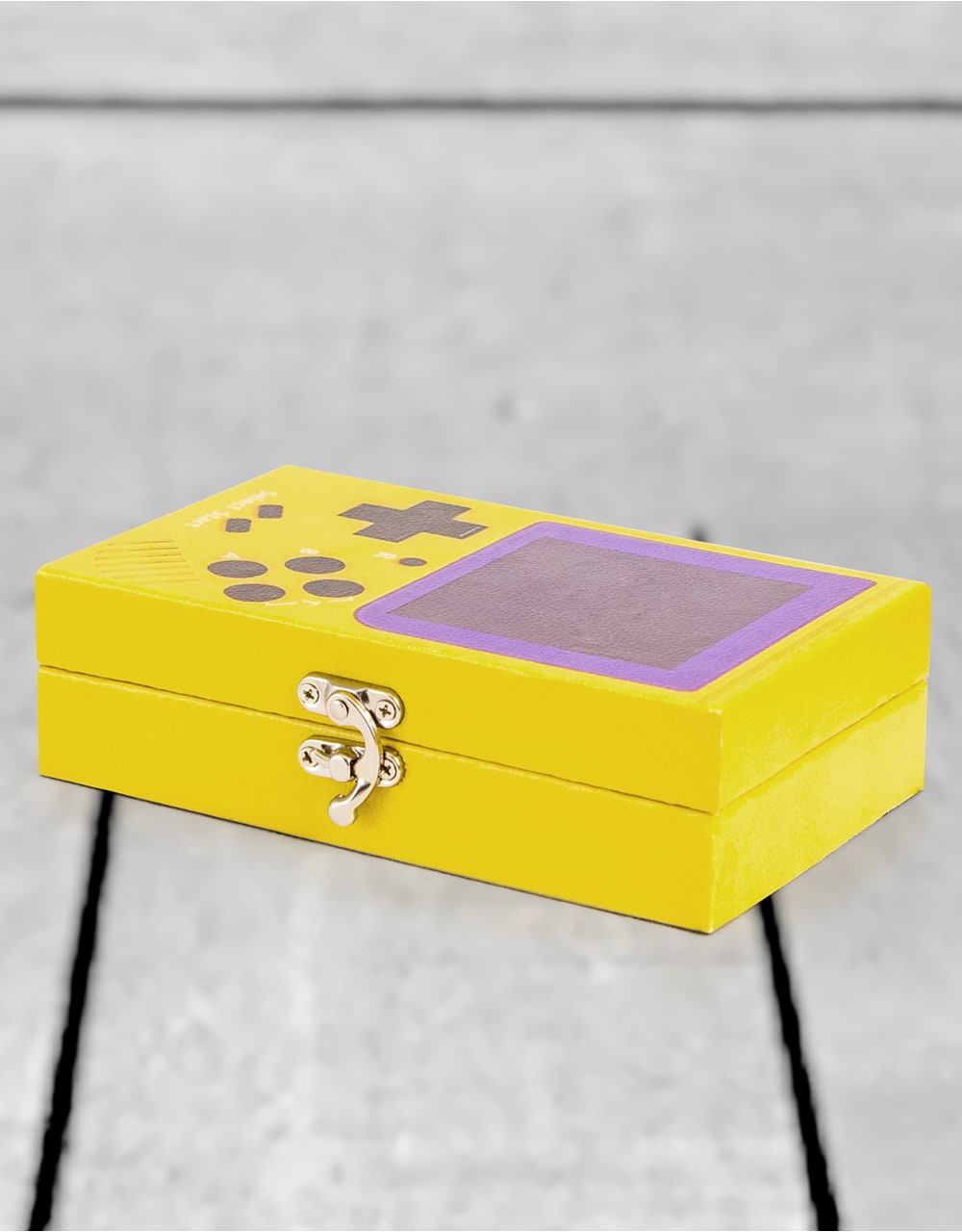 Yellow Retro Handheld Games Console Storage Box