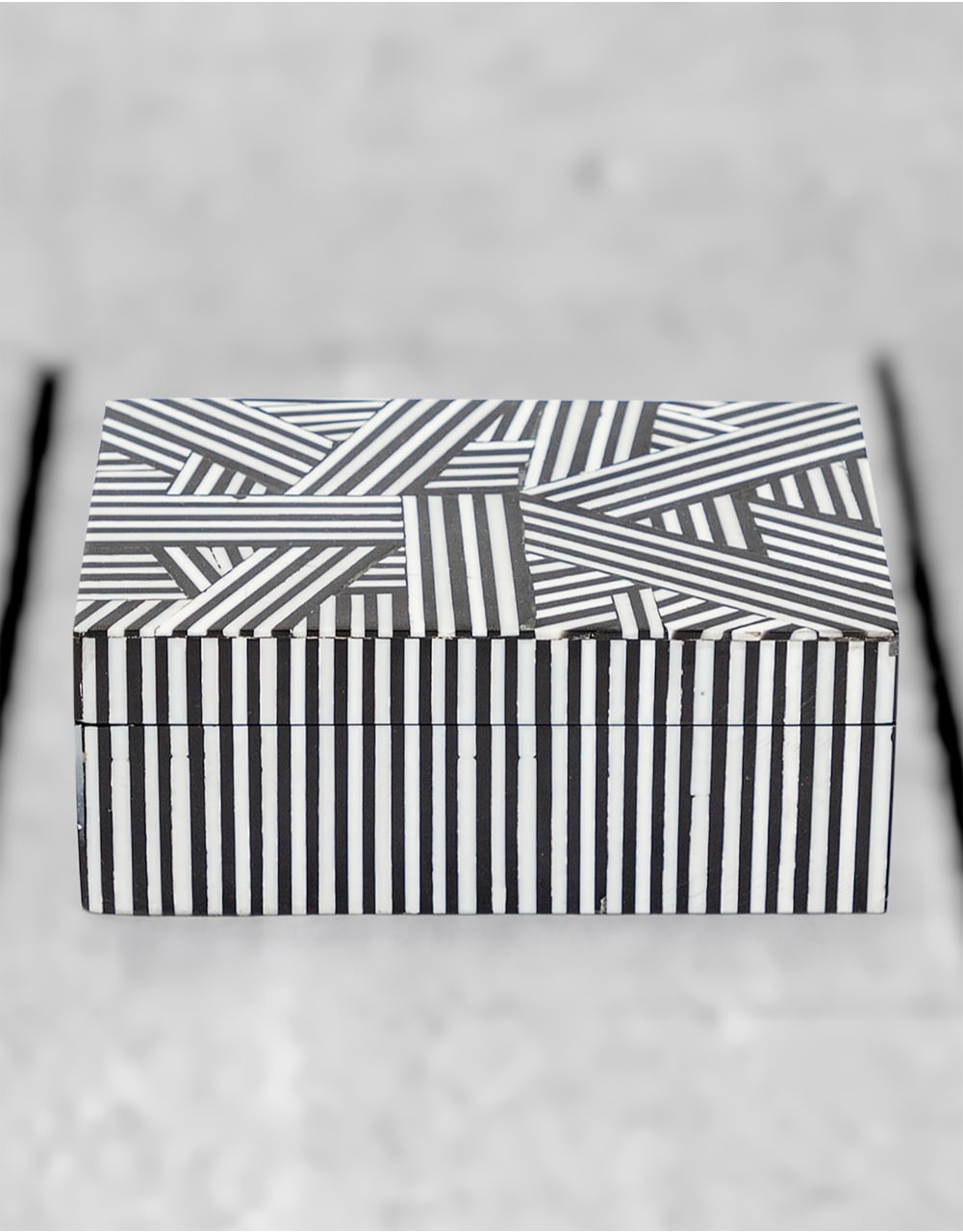 Black and White Striped Small Storage Box