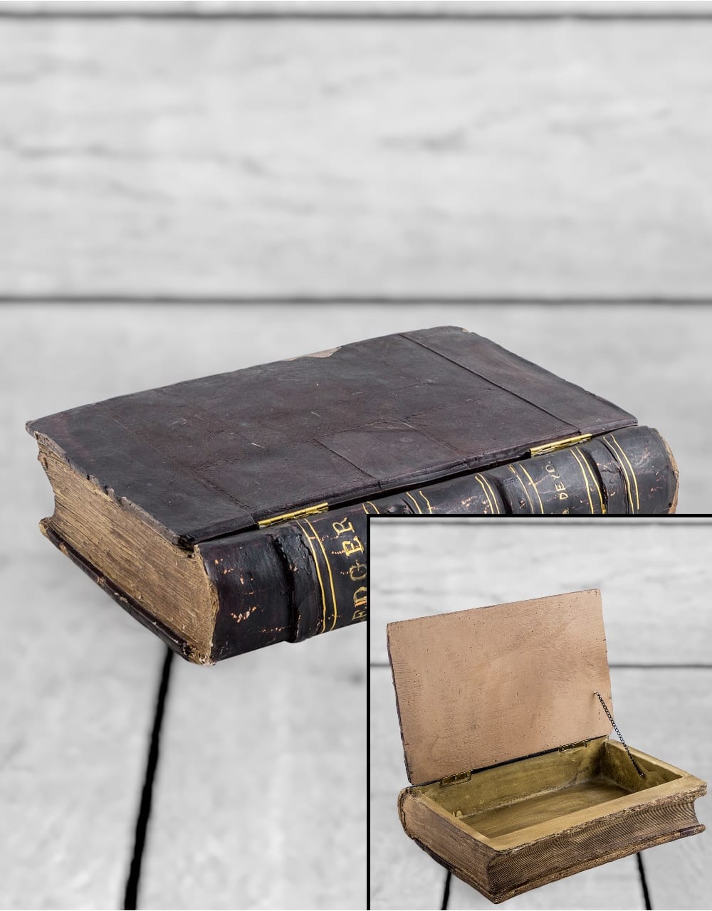Extra Large Antiqued Ledger Book Storage Box (to be bought in qtys of 2)