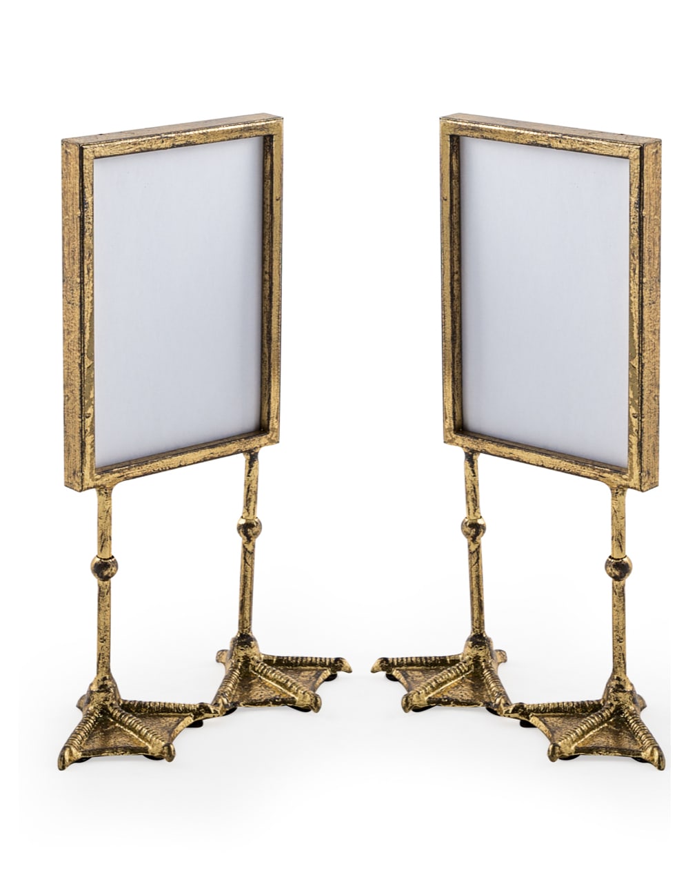 Pair of Antique Gold 5x7" Duck Feet Portrait Photo Frames