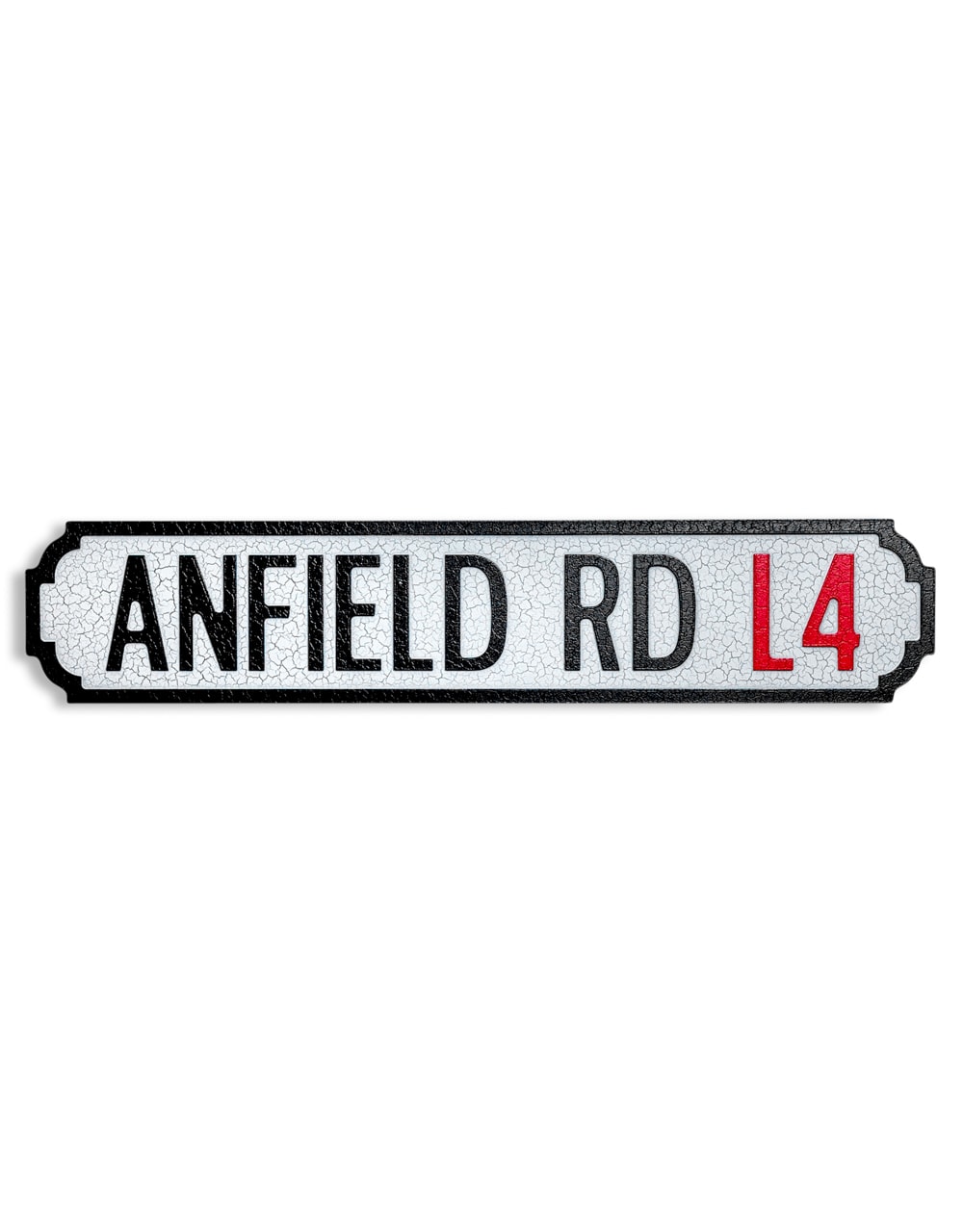 Antiqued Wooden "Anfield Road L4" Road Sign