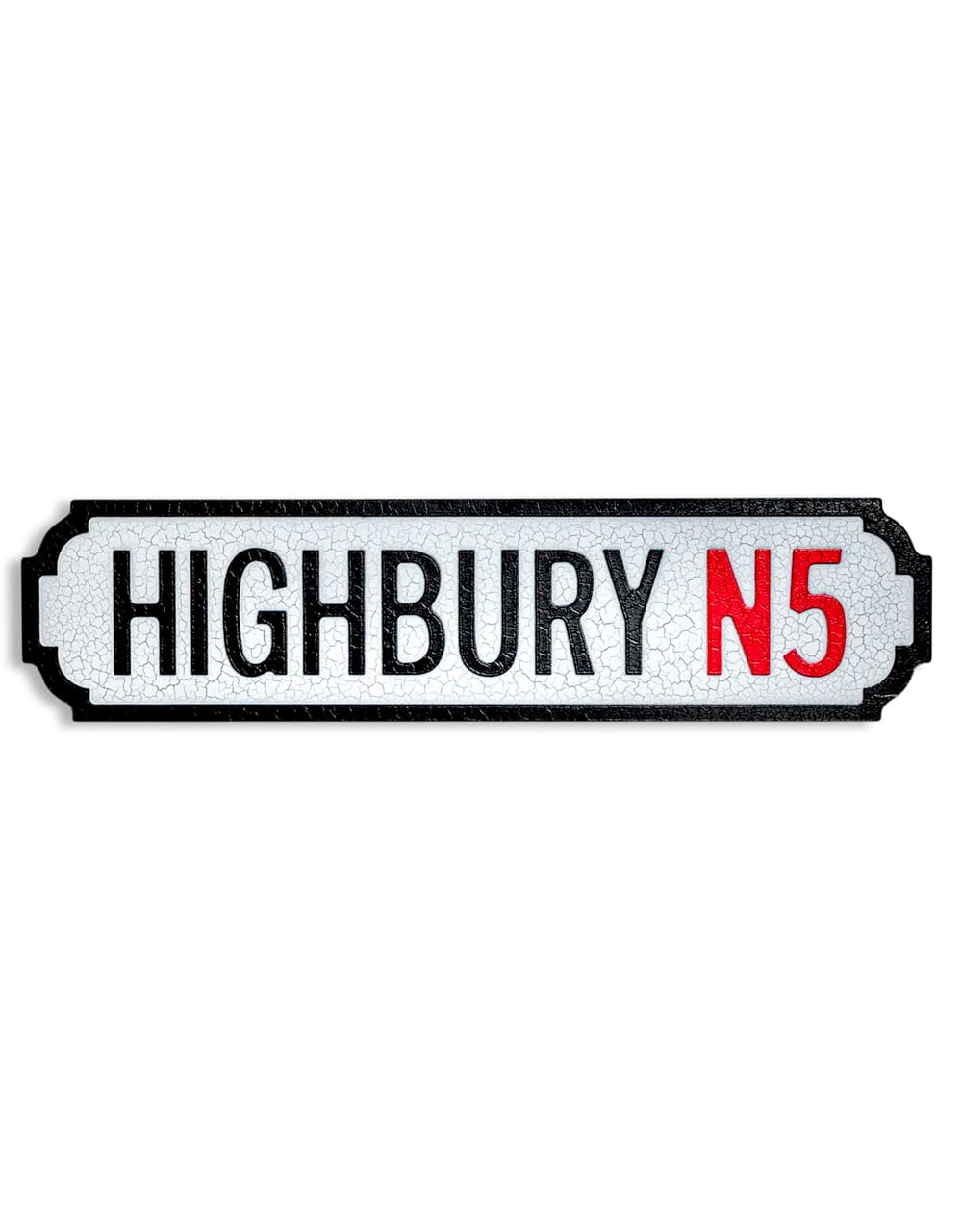 Antiqued Wooden "Highbury N5" Road Sign