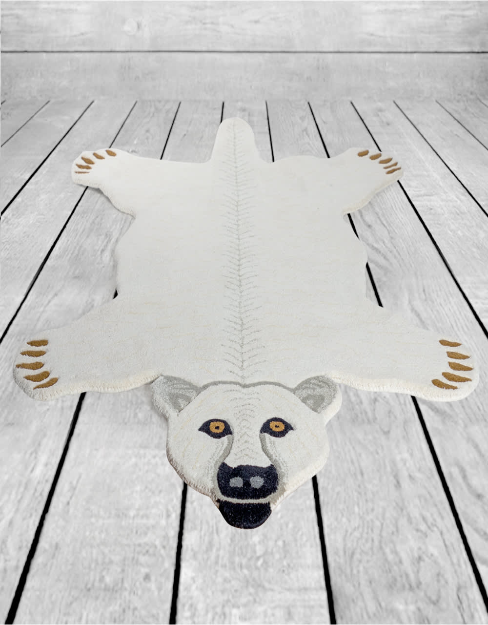 Hand Tufted Extra Large Polar Bear "Skin" Woollen Rug