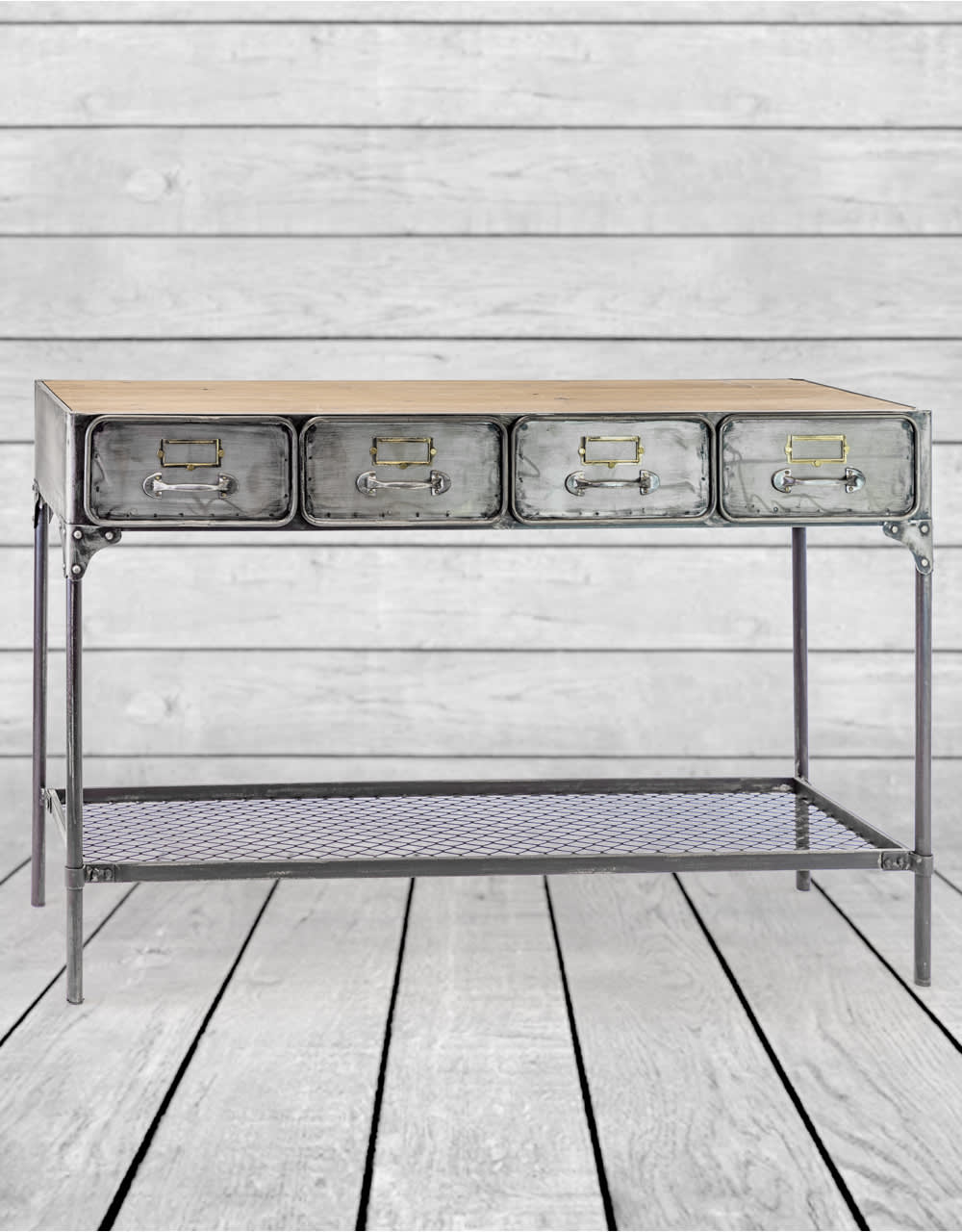 Industrial Metal Console Table