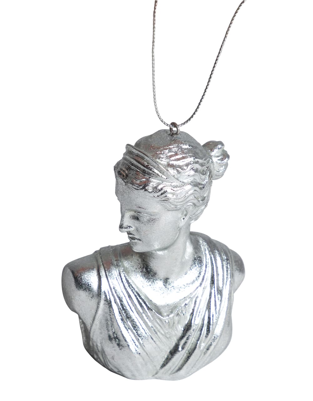 Silver Leaf Artemis Bust Hanging Decoration (to be bought in qtys of 8)
