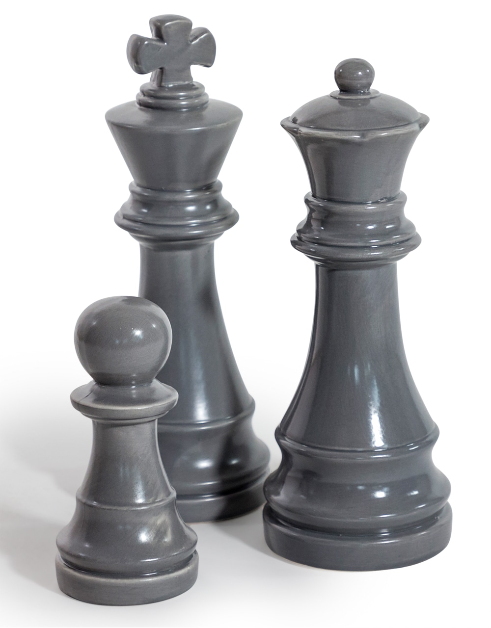 Matt Grey Large Ceramic Pawn Chess Piece Ornament (to be bought in qtys ...
