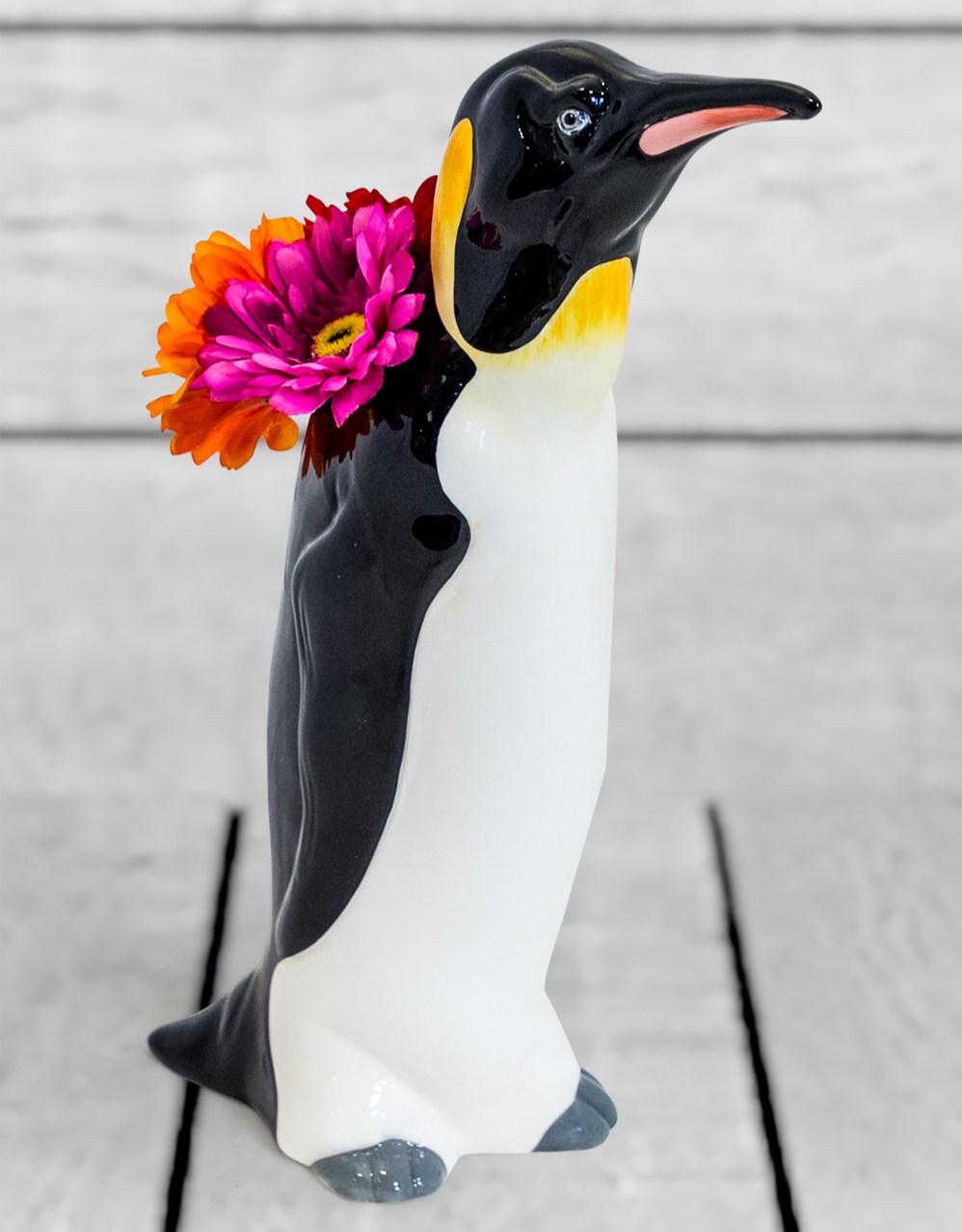 Hand Painted Ceramic Penguin Vase