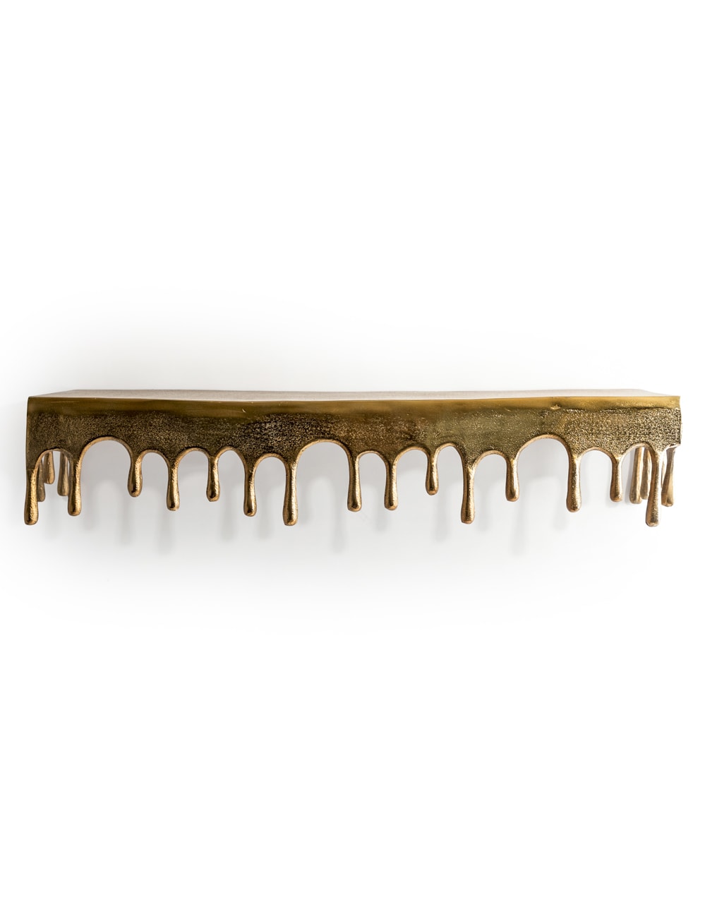 Gold "Dali" Drip Large Rectangular Aluminium Wall Shelf