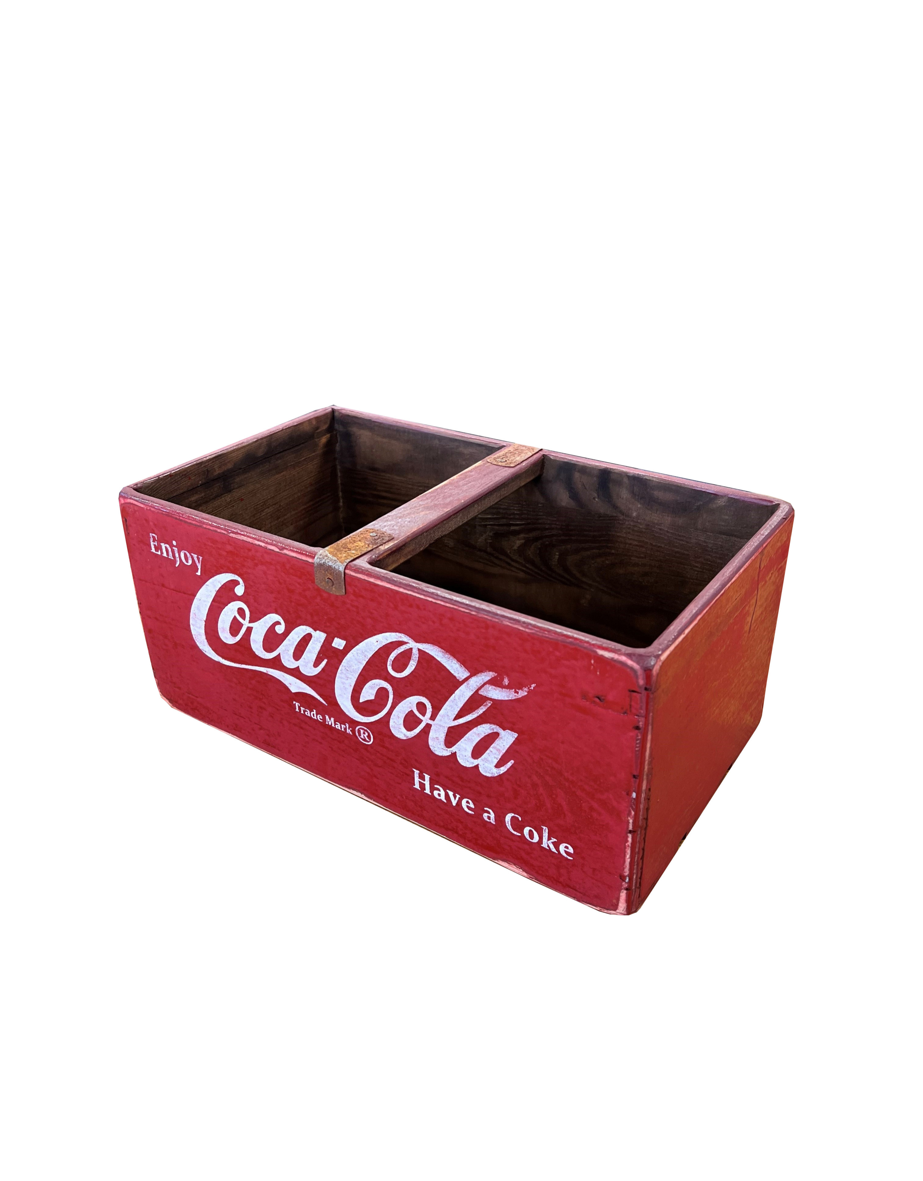 Single Large Antiqued Wooden Cola Storage Box