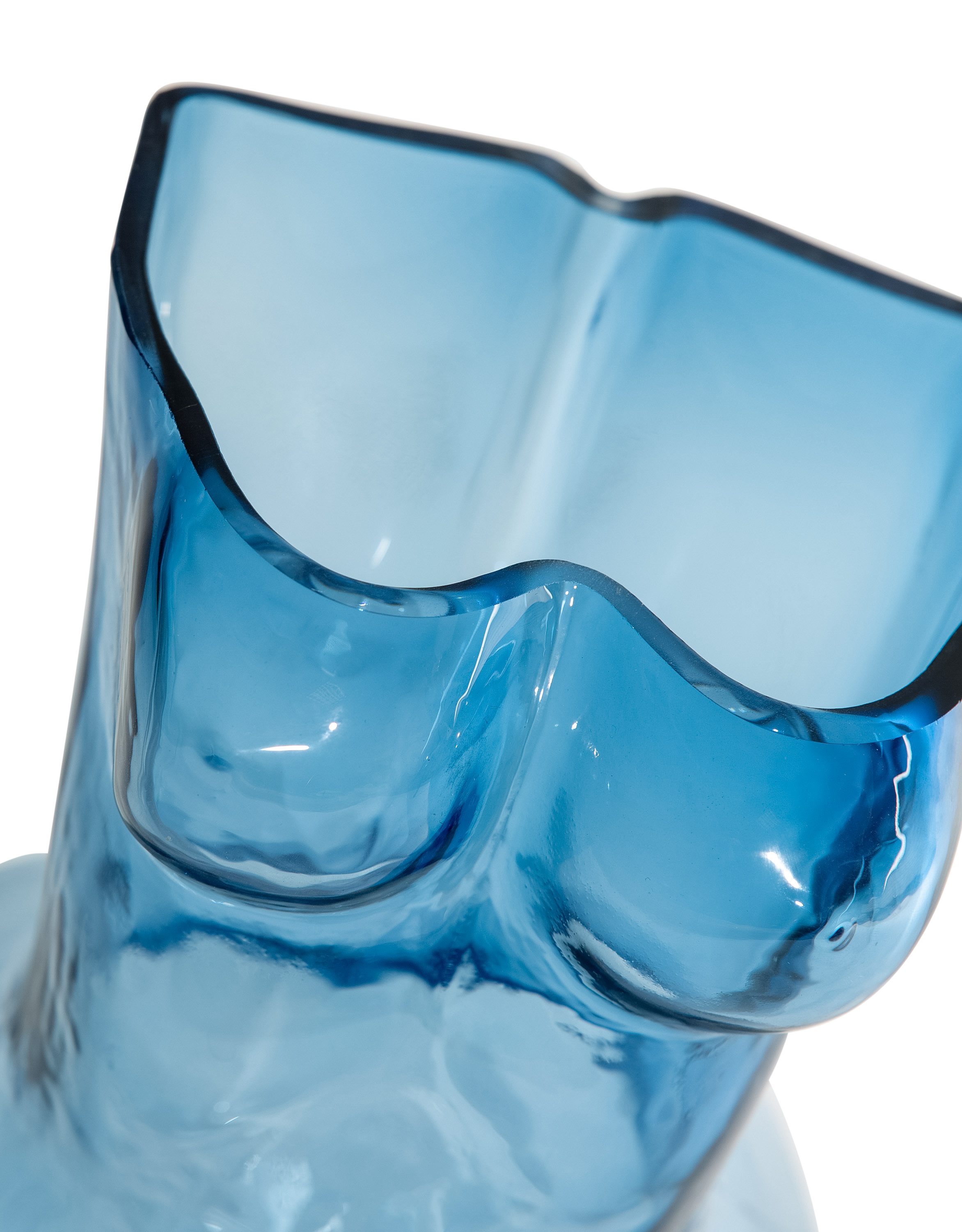Large Blue Female Body Glass Vase