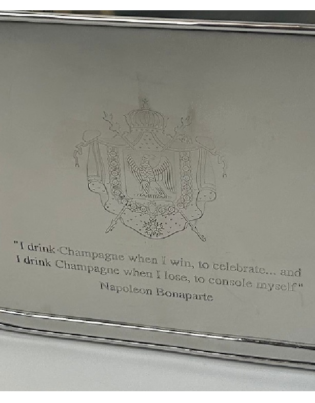 Large Steel Champagne Bucket w/ Engraved Quotation