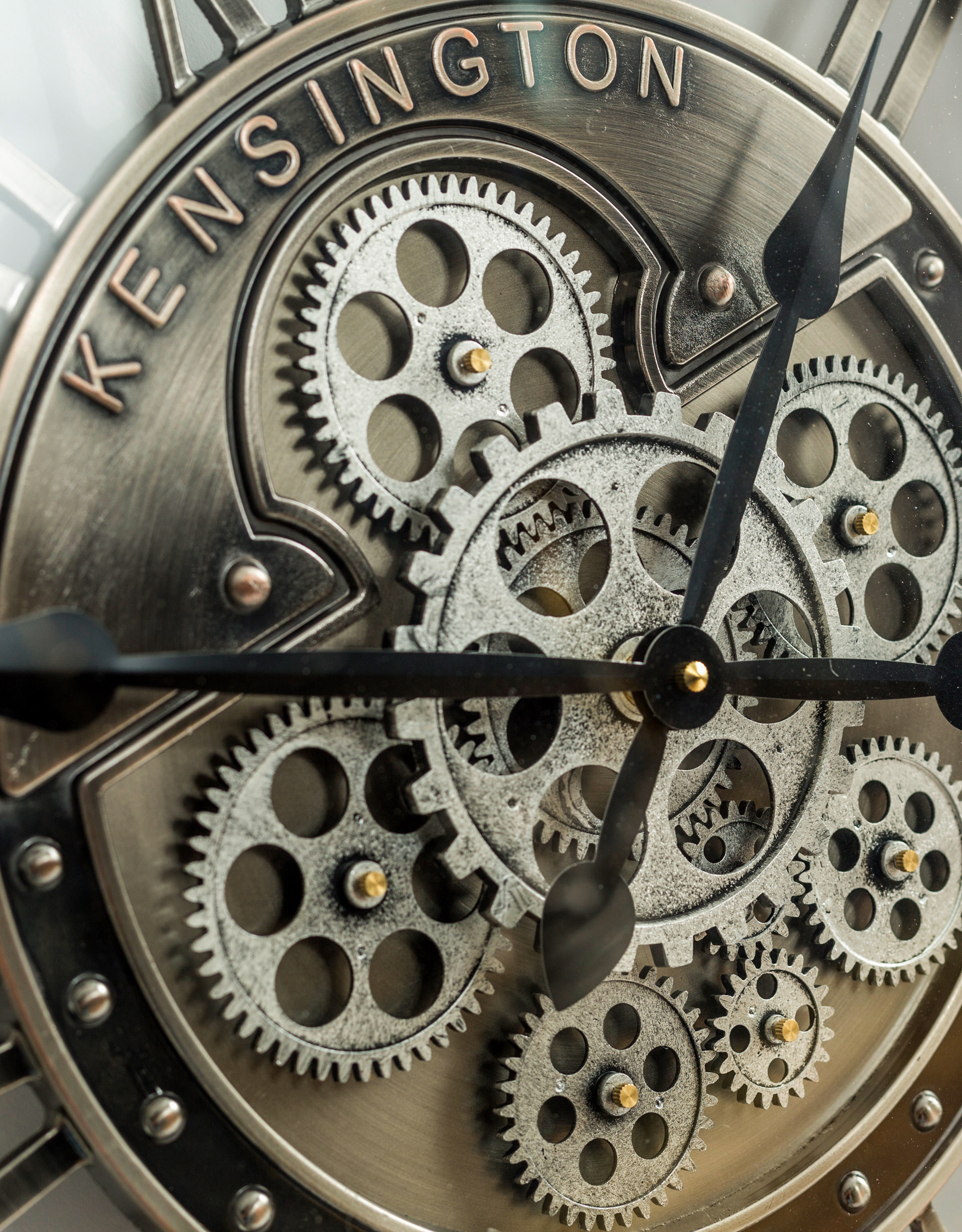 Brushed Antique Silver Kensington Wall Clock