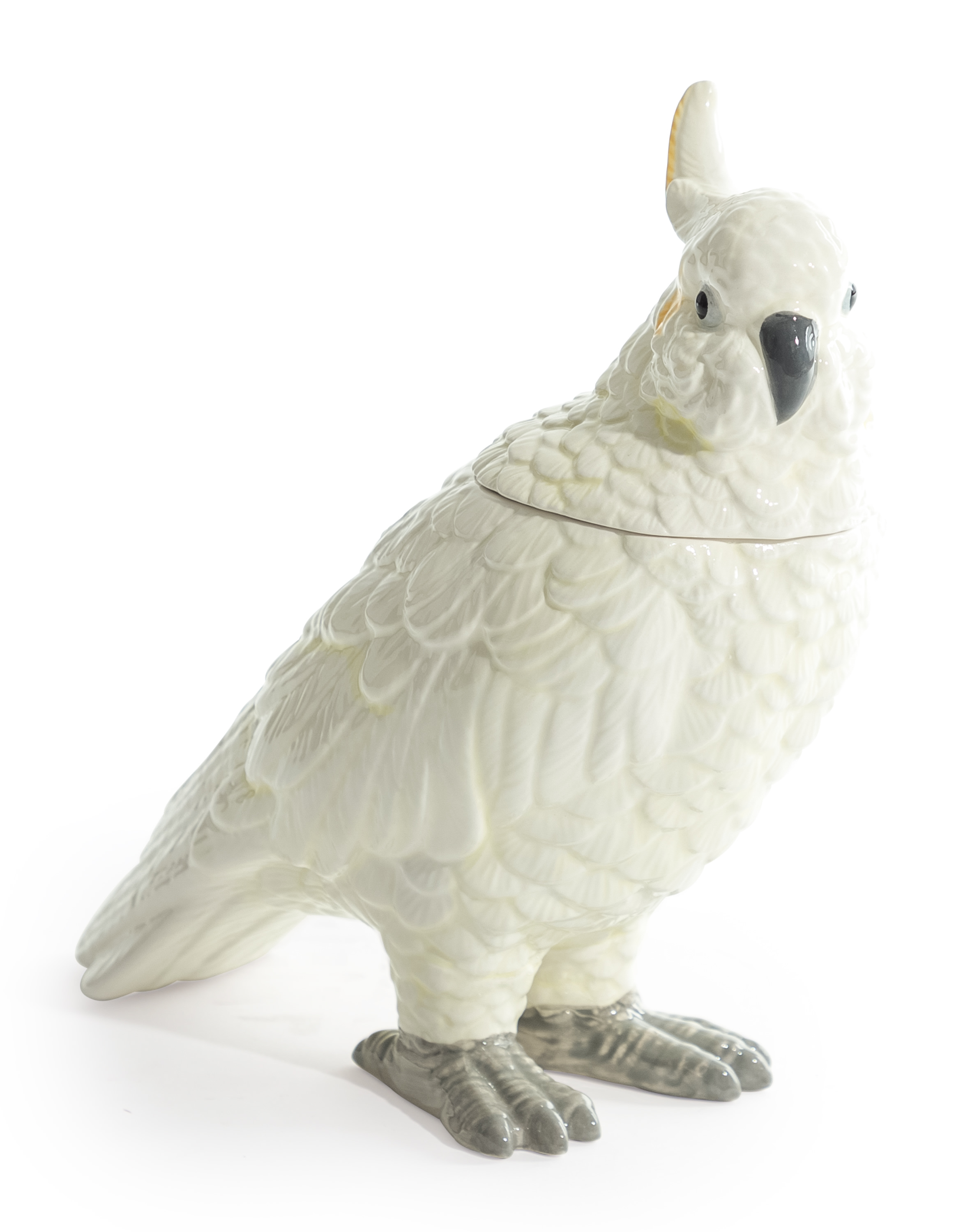 White Ceramic Parrot Storage Jar/Vase