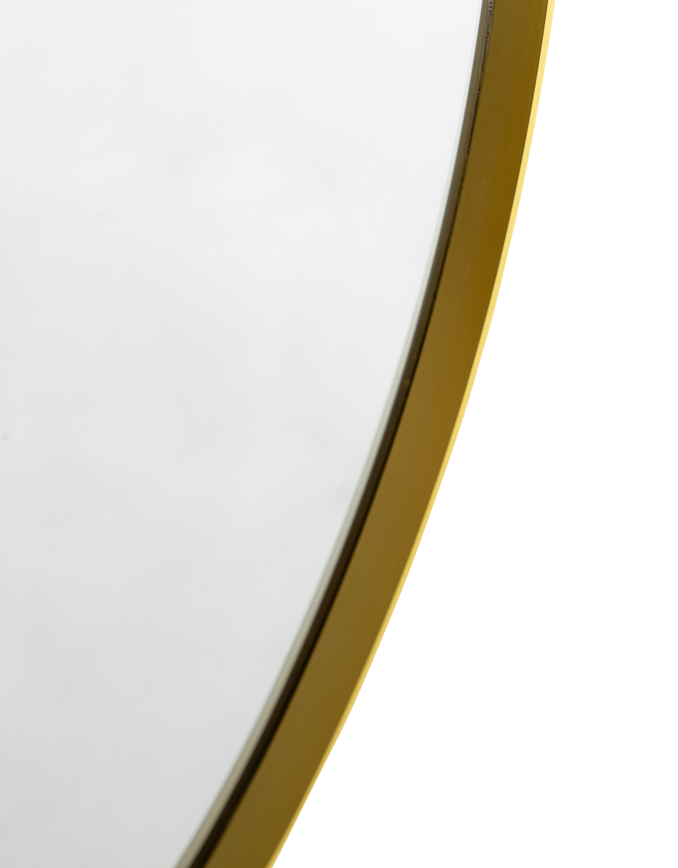 Extra Large Round Gold Metal Flare-Framed Broadway Wall Mirror