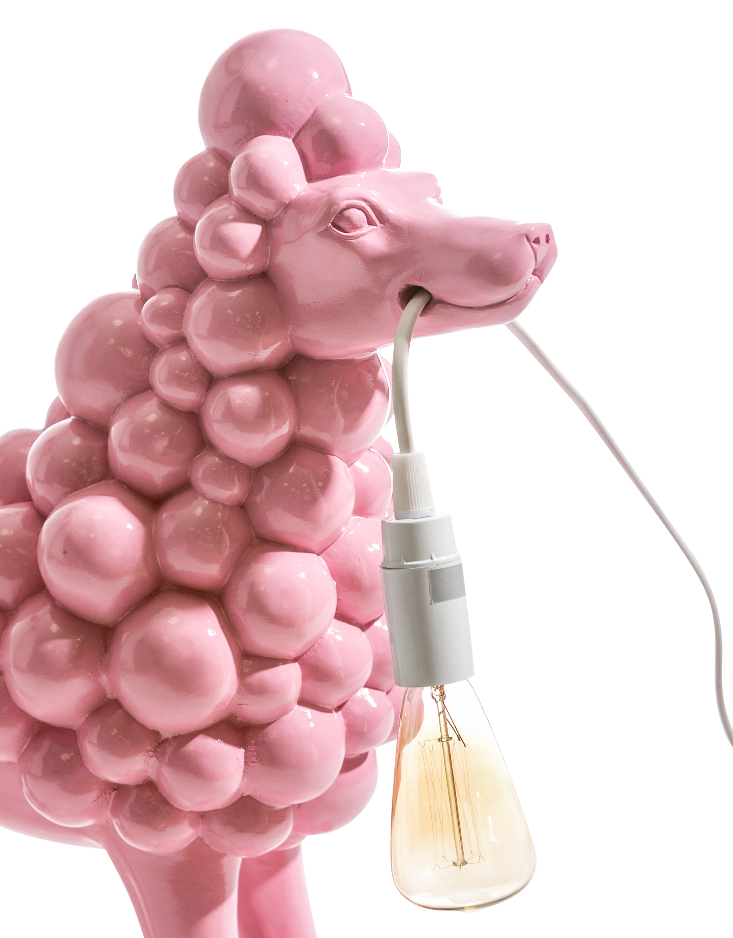 Standing Pink Poodle Lamp